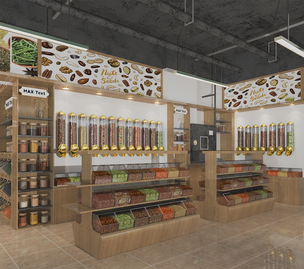 Modern nuts and spices stand 3D model - TurboSquid 2122044