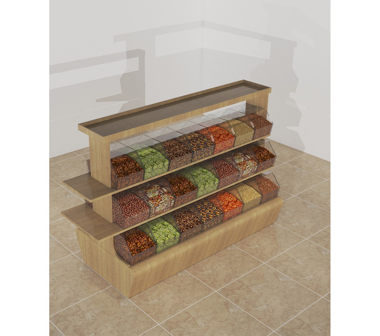 Modern nuts and spices stand 3D model - TurboSquid 2122044