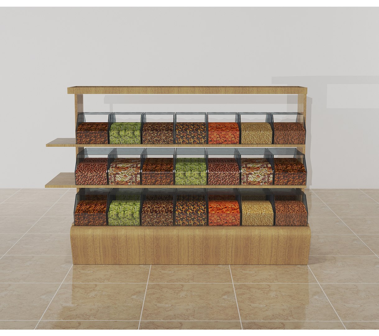 Modern nuts and spices stand 3D model - TurboSquid 2122044