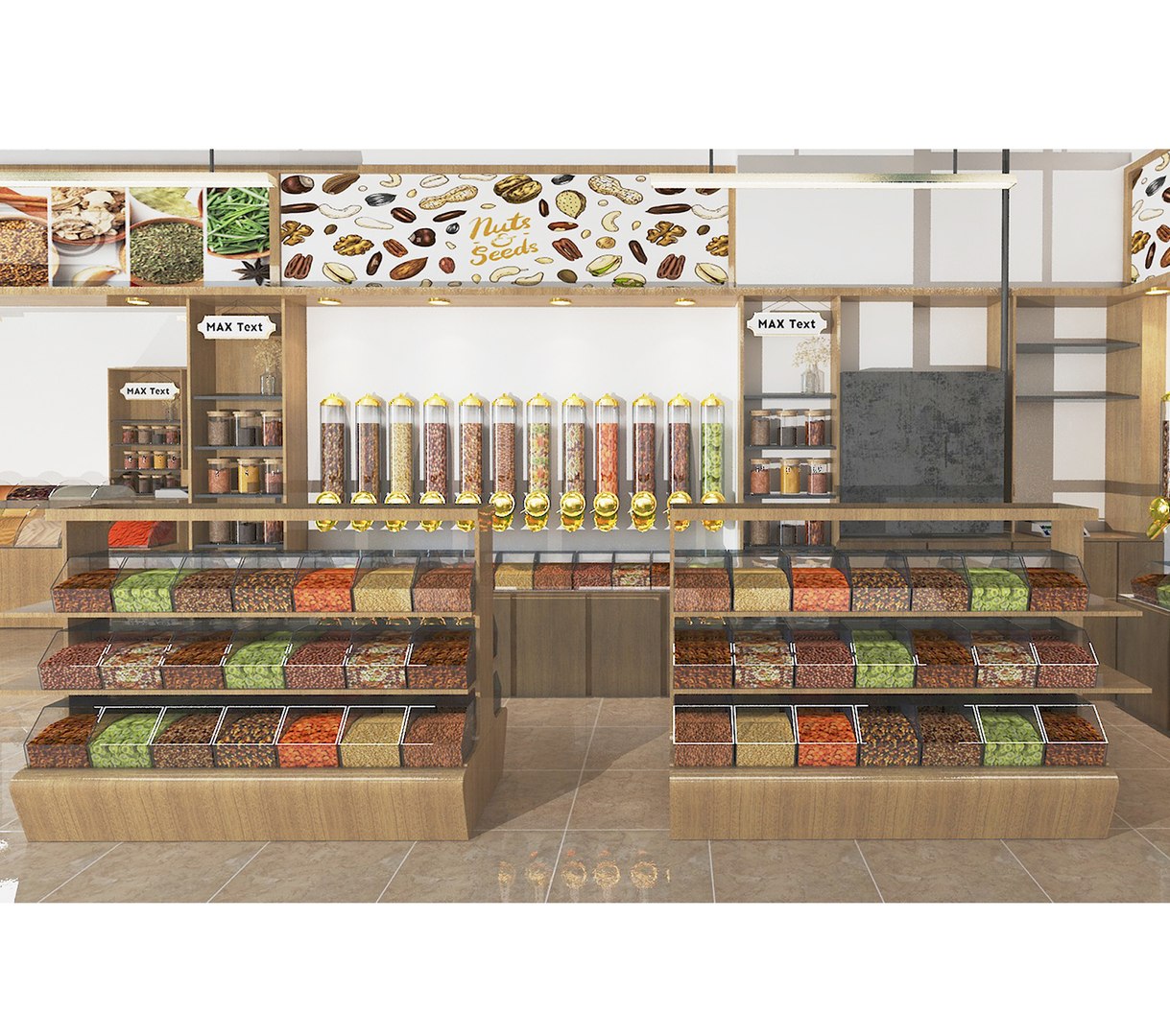 Modern nuts and spices stand 3D model - TurboSquid 2122044