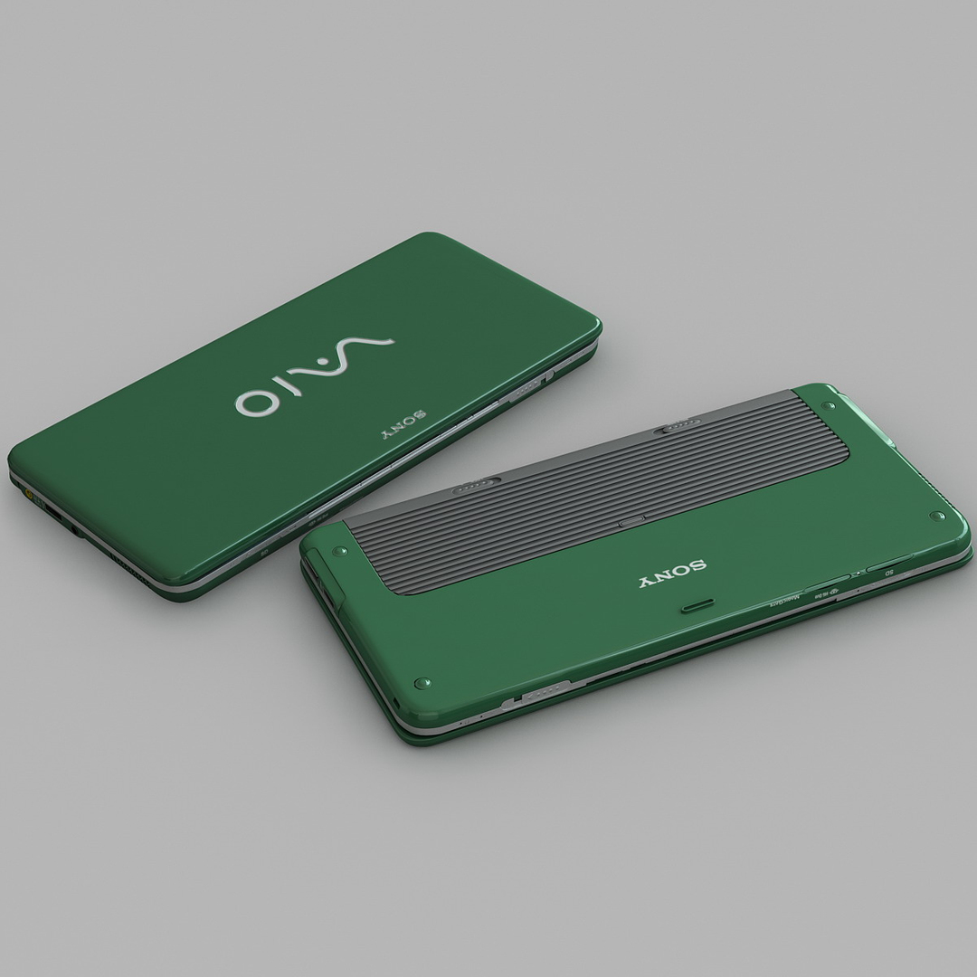 3d model green sony vaio laptop