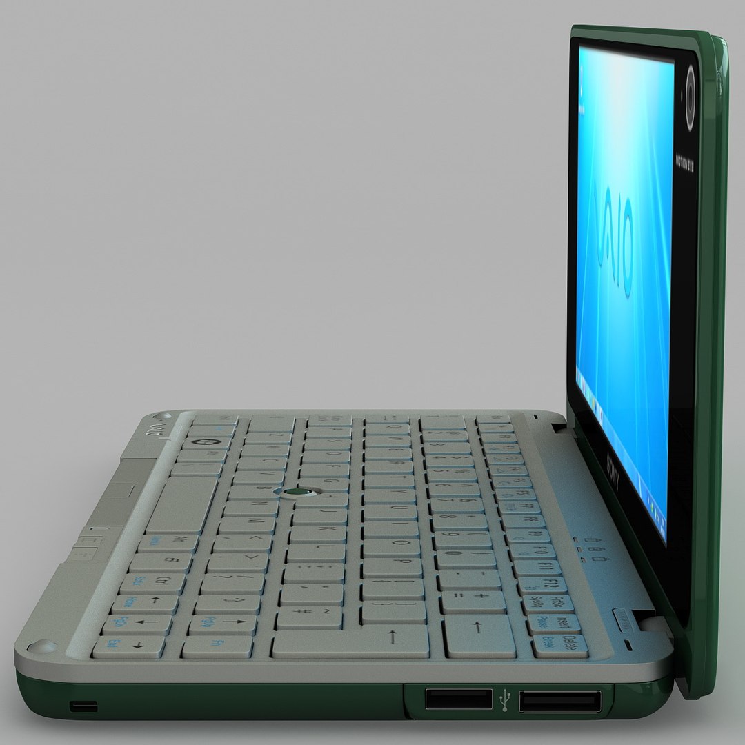 3d Model Green Sony Vaio Laptop