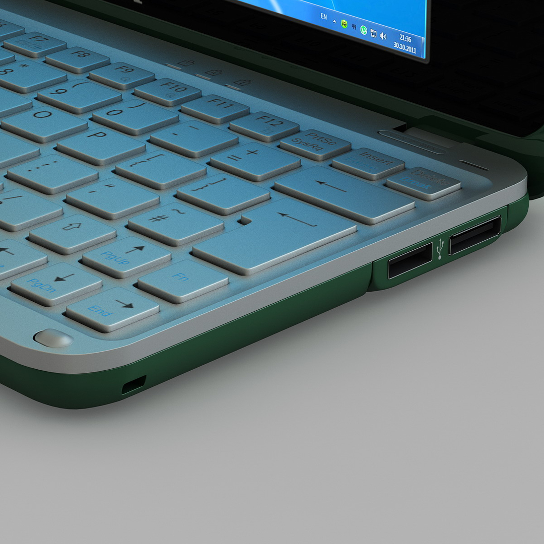 3d model green sony vaio laptop