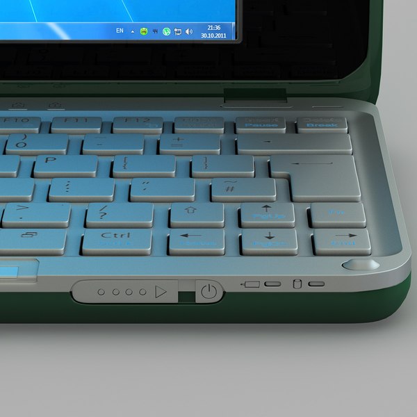 3d model green sony vaio laptop