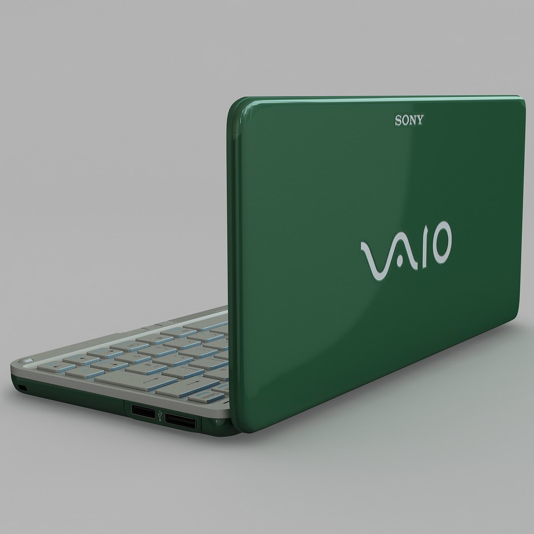 3d Model Green Sony Vaio Laptop