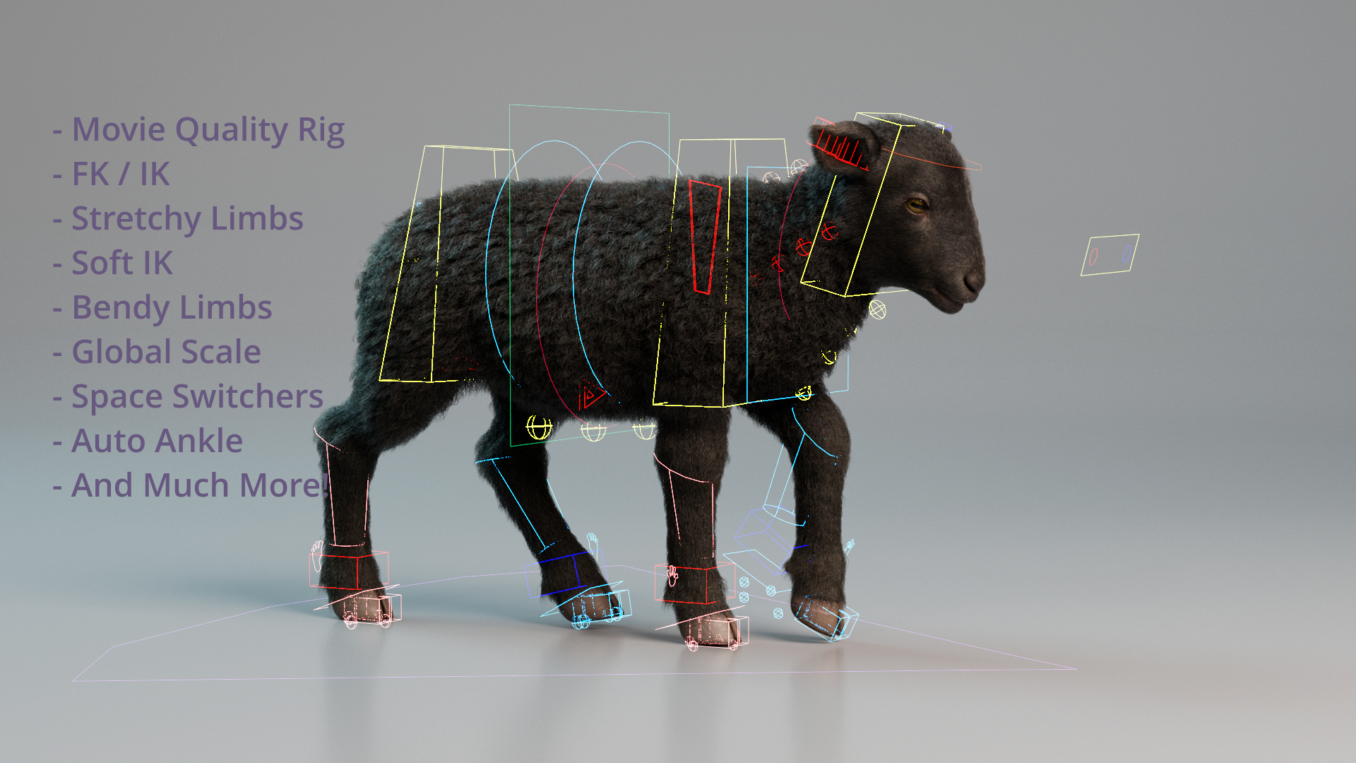 3D Model Lamb Rigged Animated With Fur Black - TurboSquid 2170915