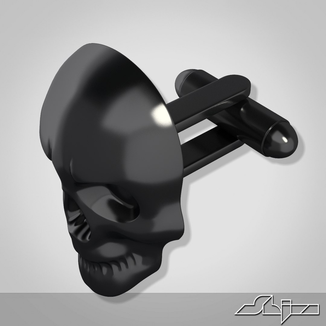 ma cufflink skull