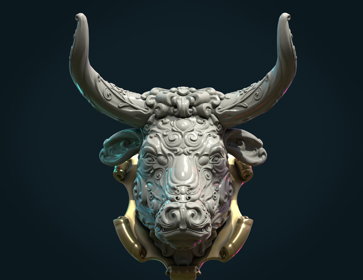 3D Bull Head - TurboSquid 1702350