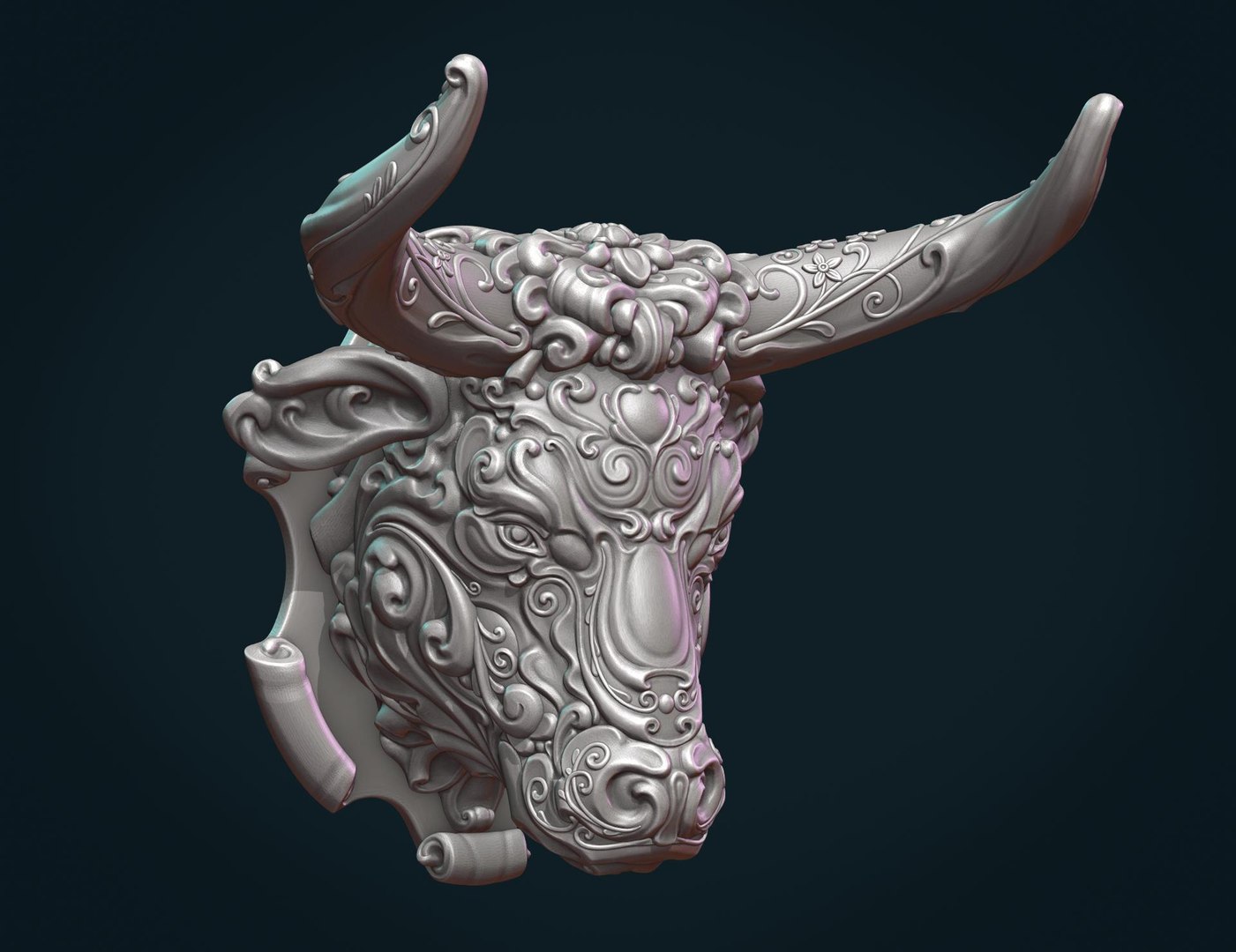 3D Bull Head - TurboSquid 1702350