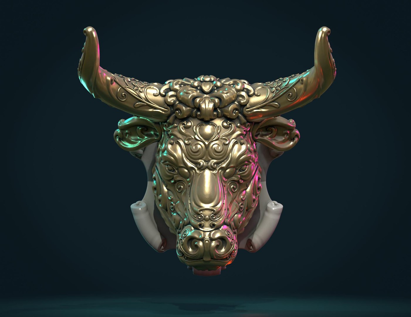 3D Bull Head - TurboSquid 1702350