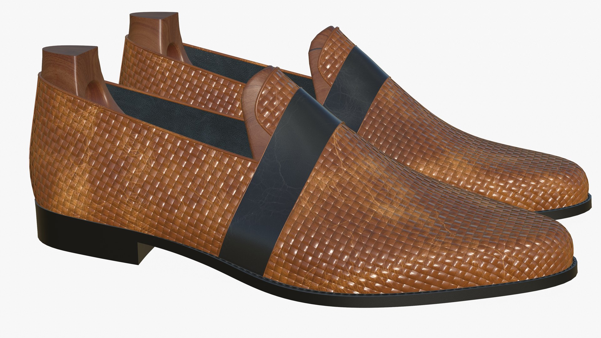 3D Model Realistic Leather Weave Shoes - TurboSquid 1932505