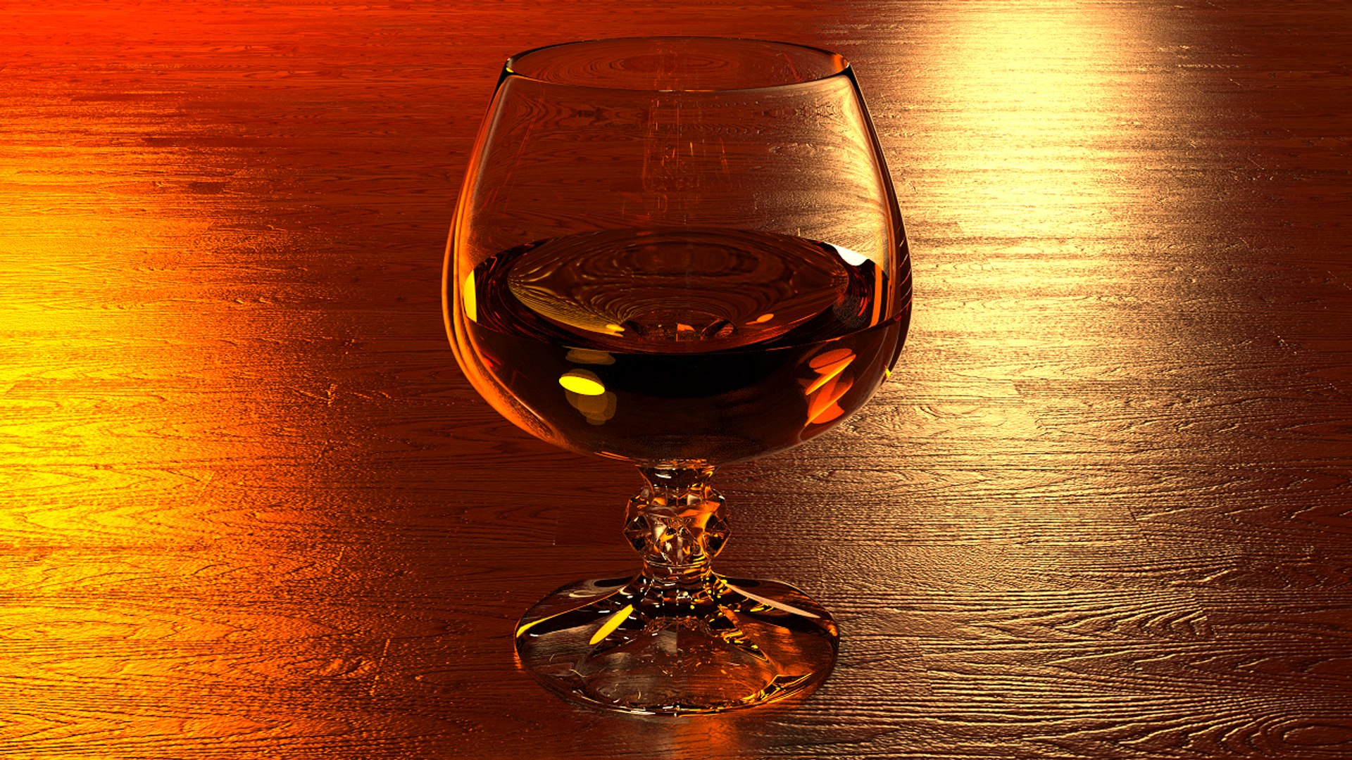 3d snifter glass liquid model