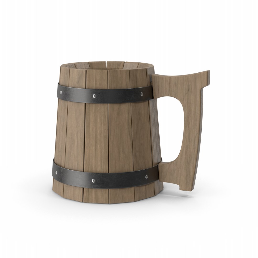 Wooden Mug 3D Model - TurboSquid 2199740