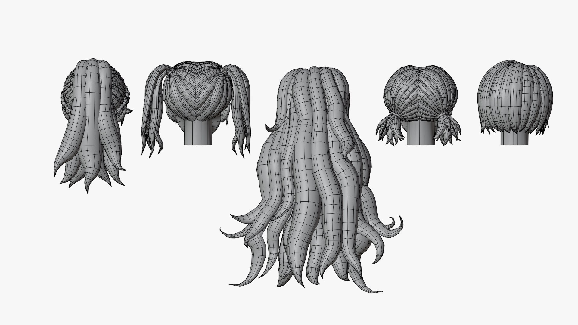 3D Anime Style Hair - 04 - TurboSquid 2257745