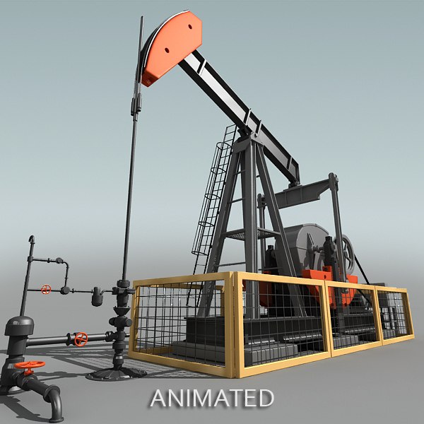 oil pump jack 3d c4d