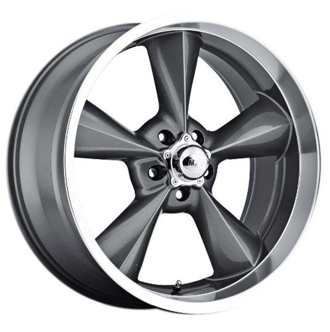 BG Rod Works Old School Wheel 17x8 Gunmetal With Machined Lip 1965-1973 ...