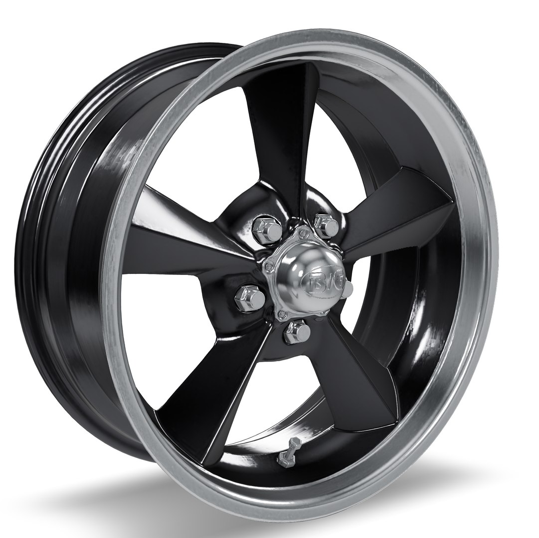 BG Rod Works Old School Wheel 17x8 Gunmetal With Machined Lip 1965-1973 ...