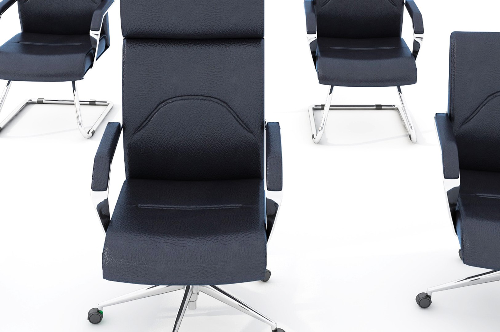 3D Modern leather high back office chair model model - TurboSquid 2062549