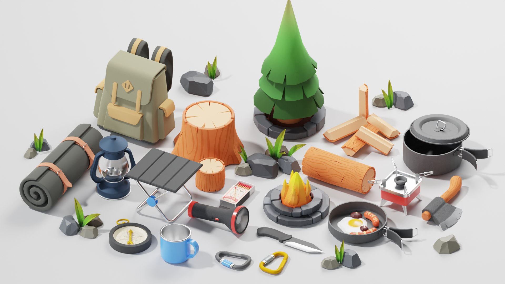 3D Cartoon Outdoor Element Model - TurboSquid 2208393