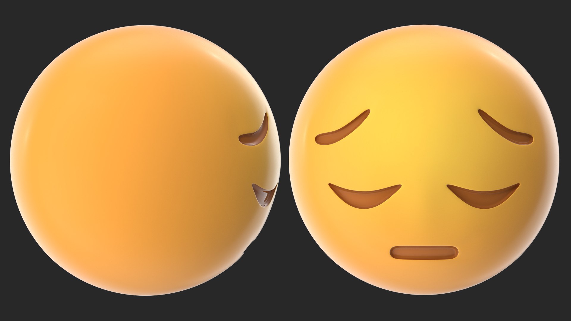 3D Sad Pensive Face Emoji - TurboSquid 1533414
