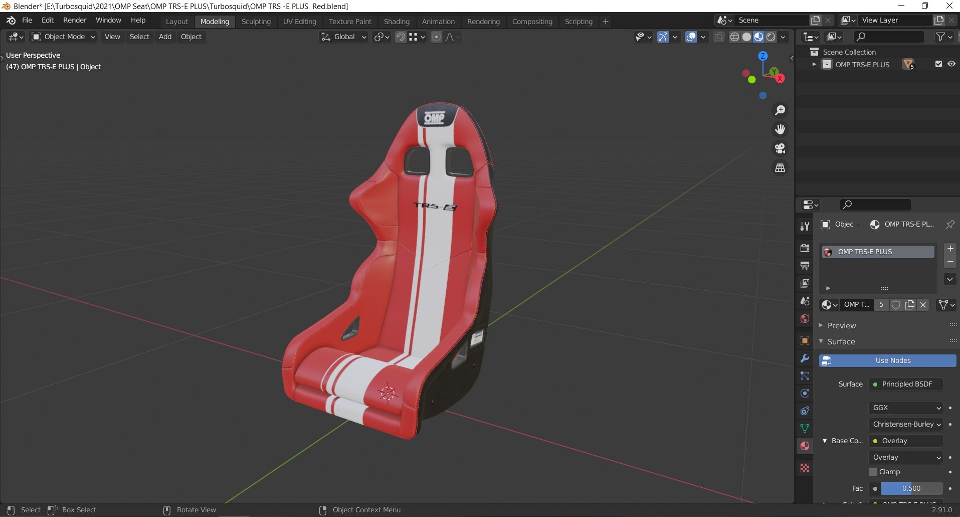 OMP TRS-E PLUS Racing Red Seat 3D - TurboSquid 1803880