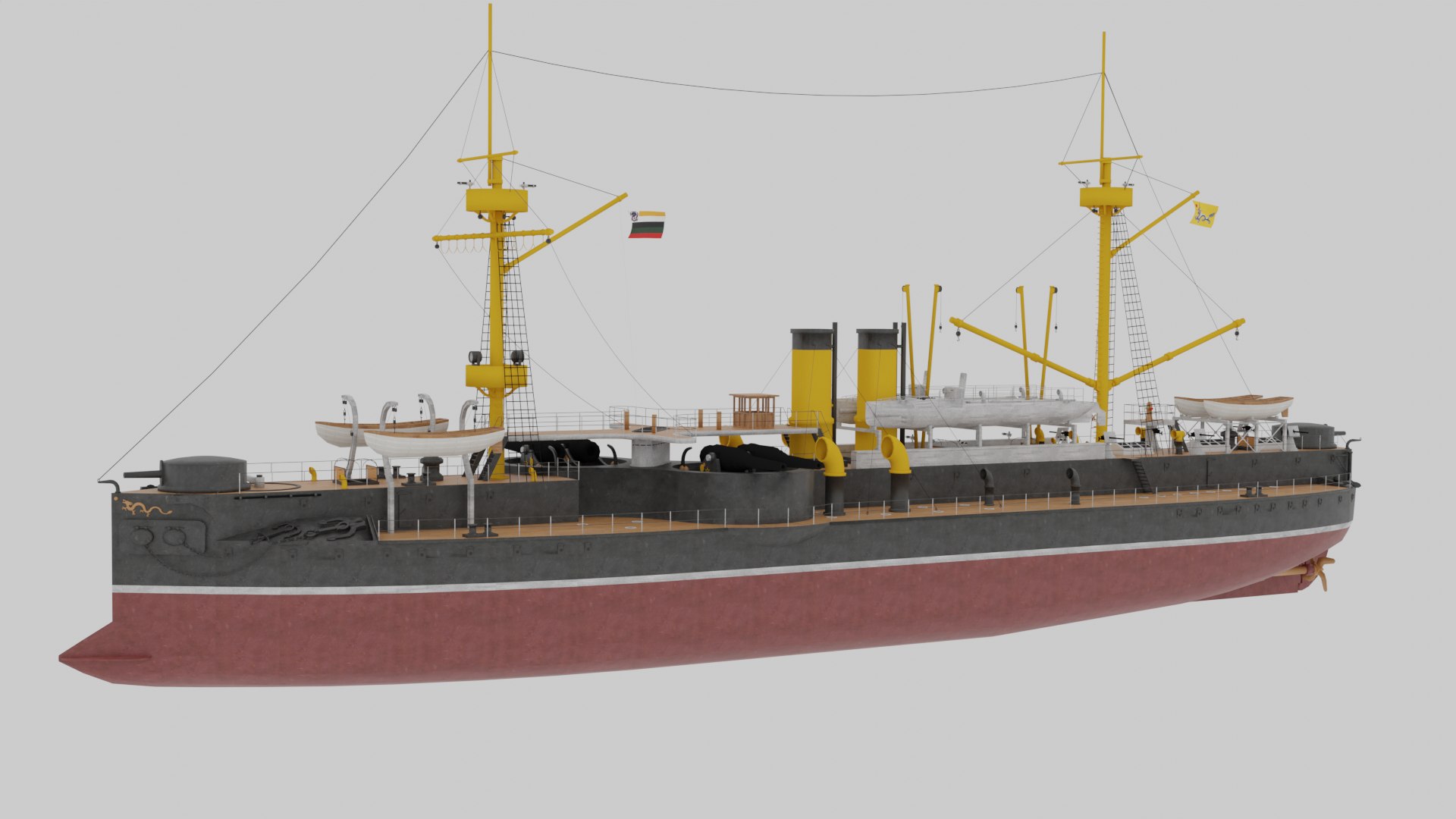 3D Model Chinese Ironclad Warship - TurboSquid 1856909