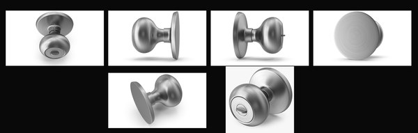 3D model Steel DoorKnob Lock Key Latch Hinge Collection V01 ...
