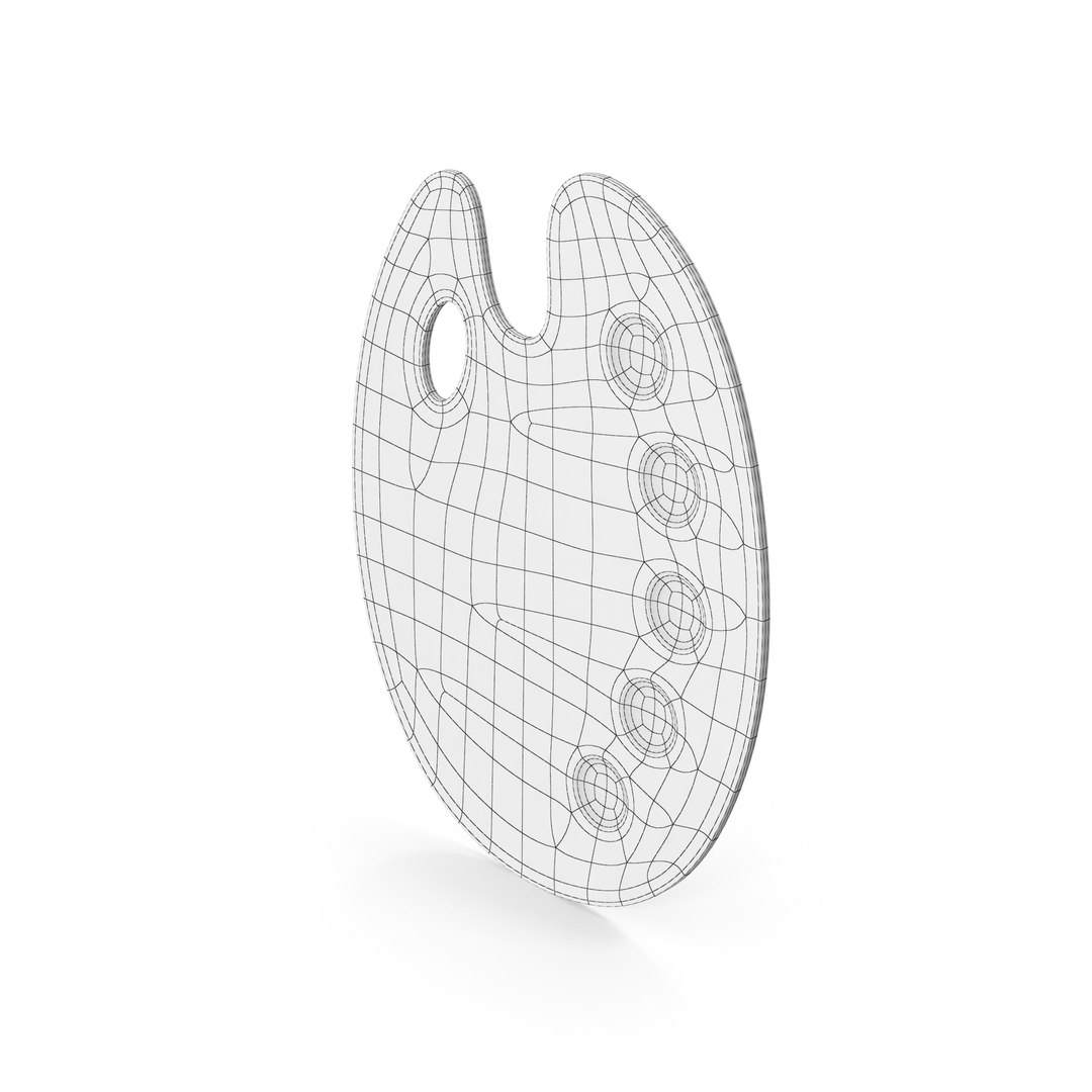 3D Wooden Artist Palette Model - TurboSquid 2060980