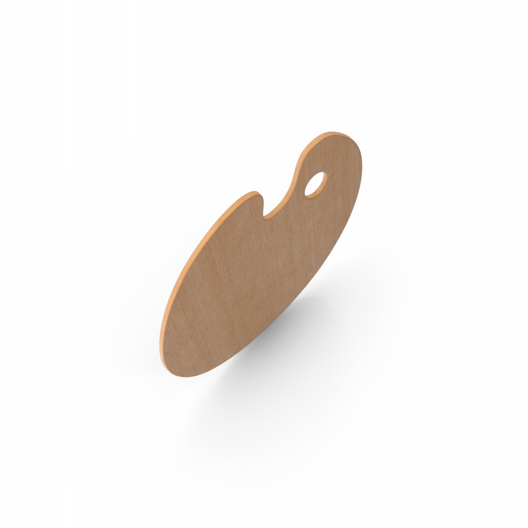 3D Wooden Artist Palette Model - TurboSquid 2060980