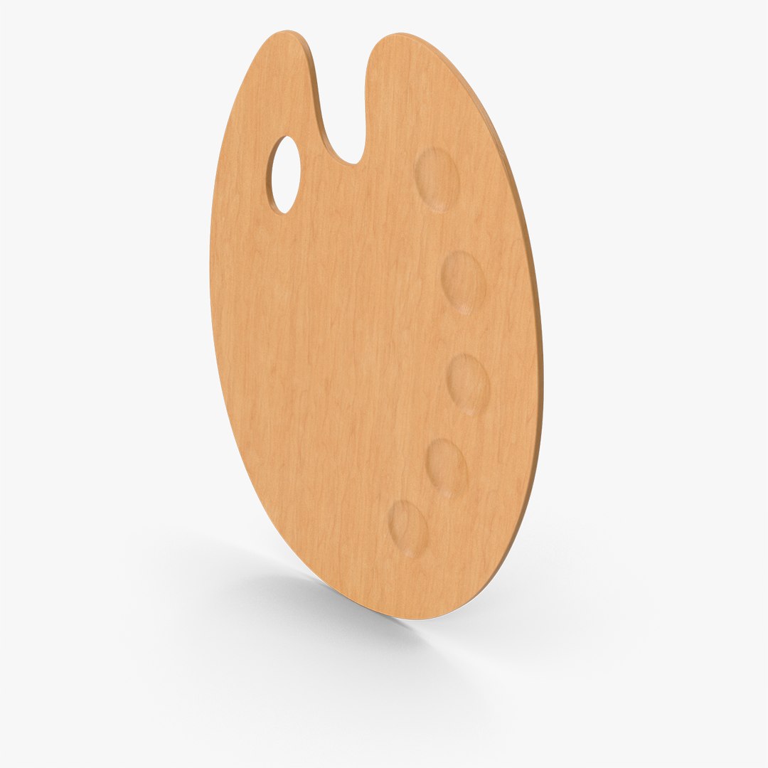 3D Wooden Artist Palette model - TurboSquid 2060980
