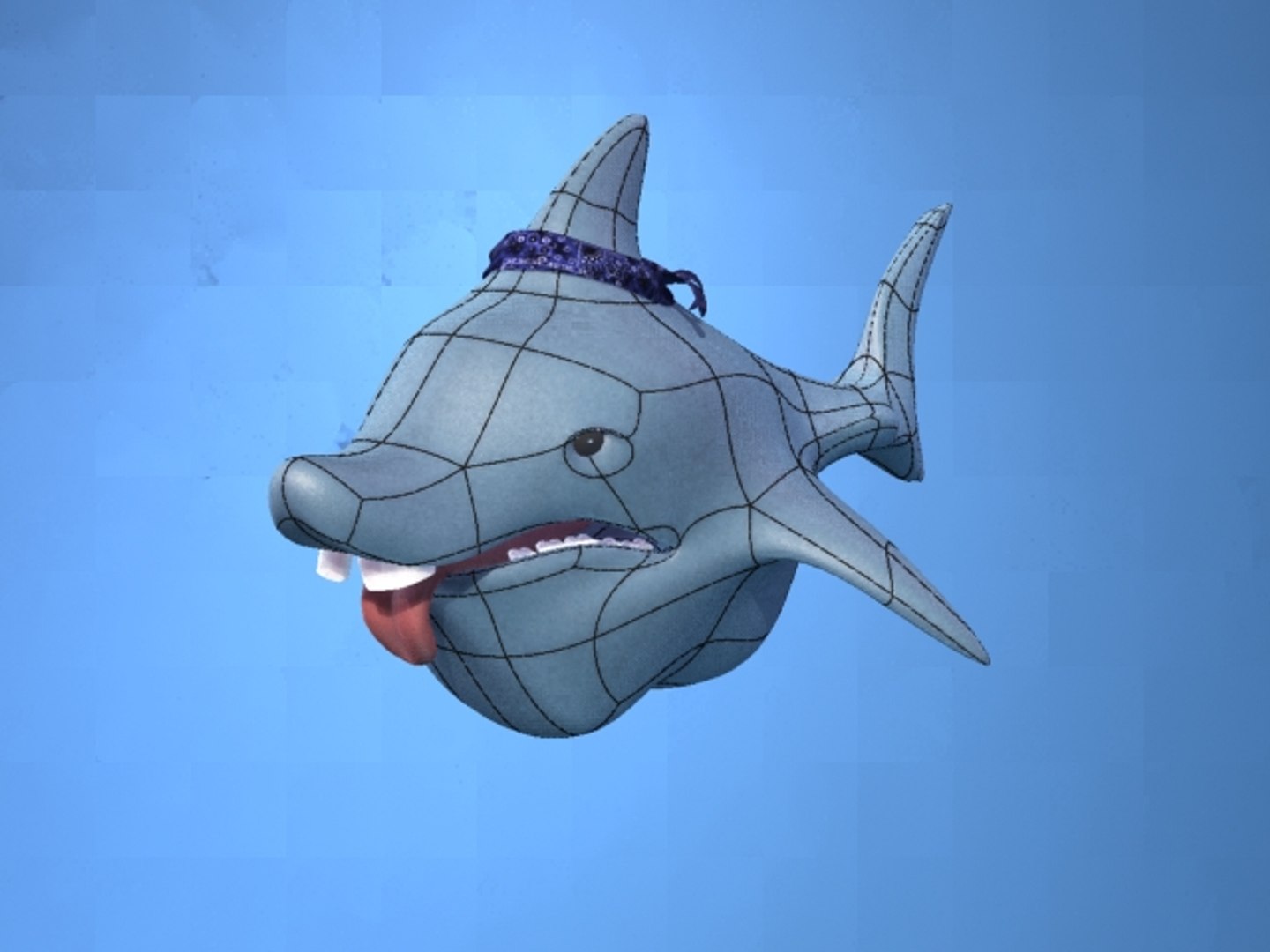 Shark Cartoon 3d Model
