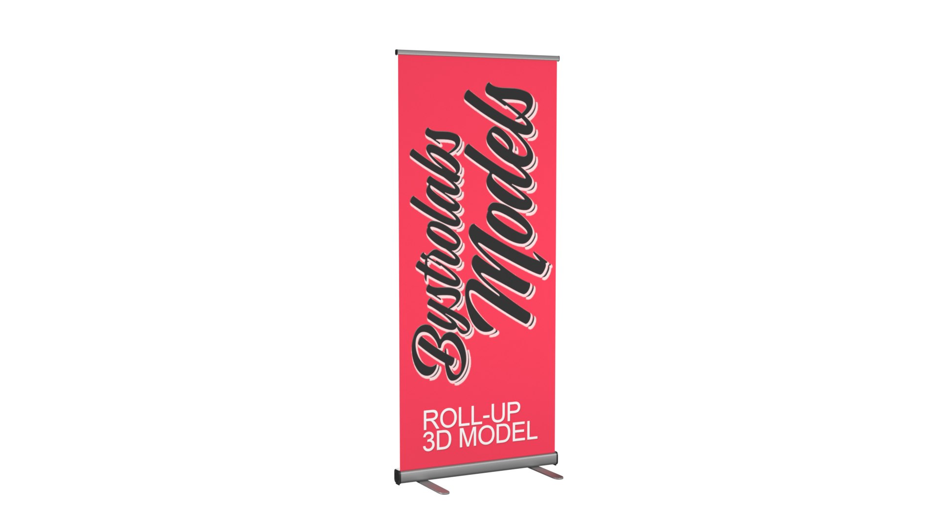 3D Red Roll-up Banner - TurboSquid 2219235