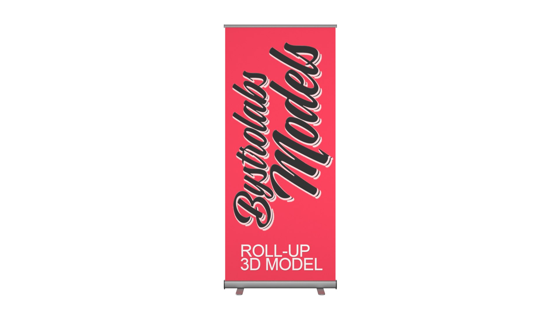 3D Red Roll-up Banner - TurboSquid 2219235