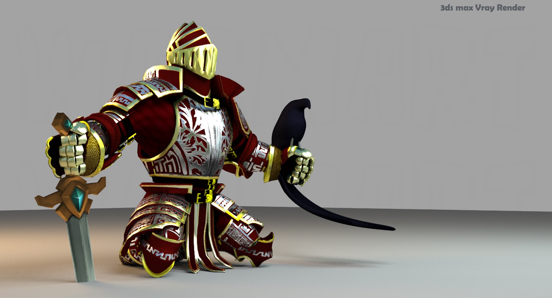 rigged knight series 3d max