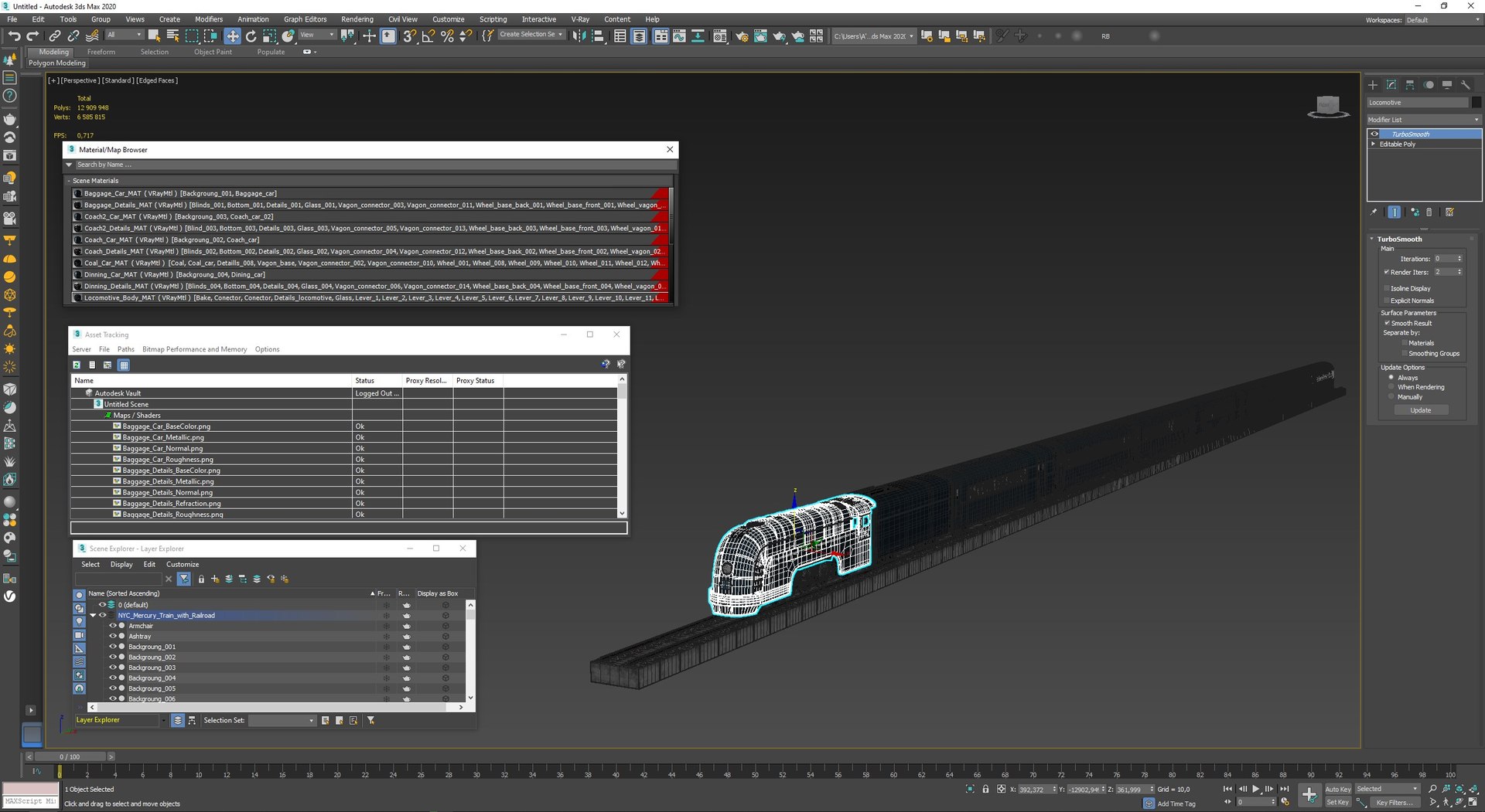 NYC Mercury Train With Railroad Model - TurboSquid 2426482