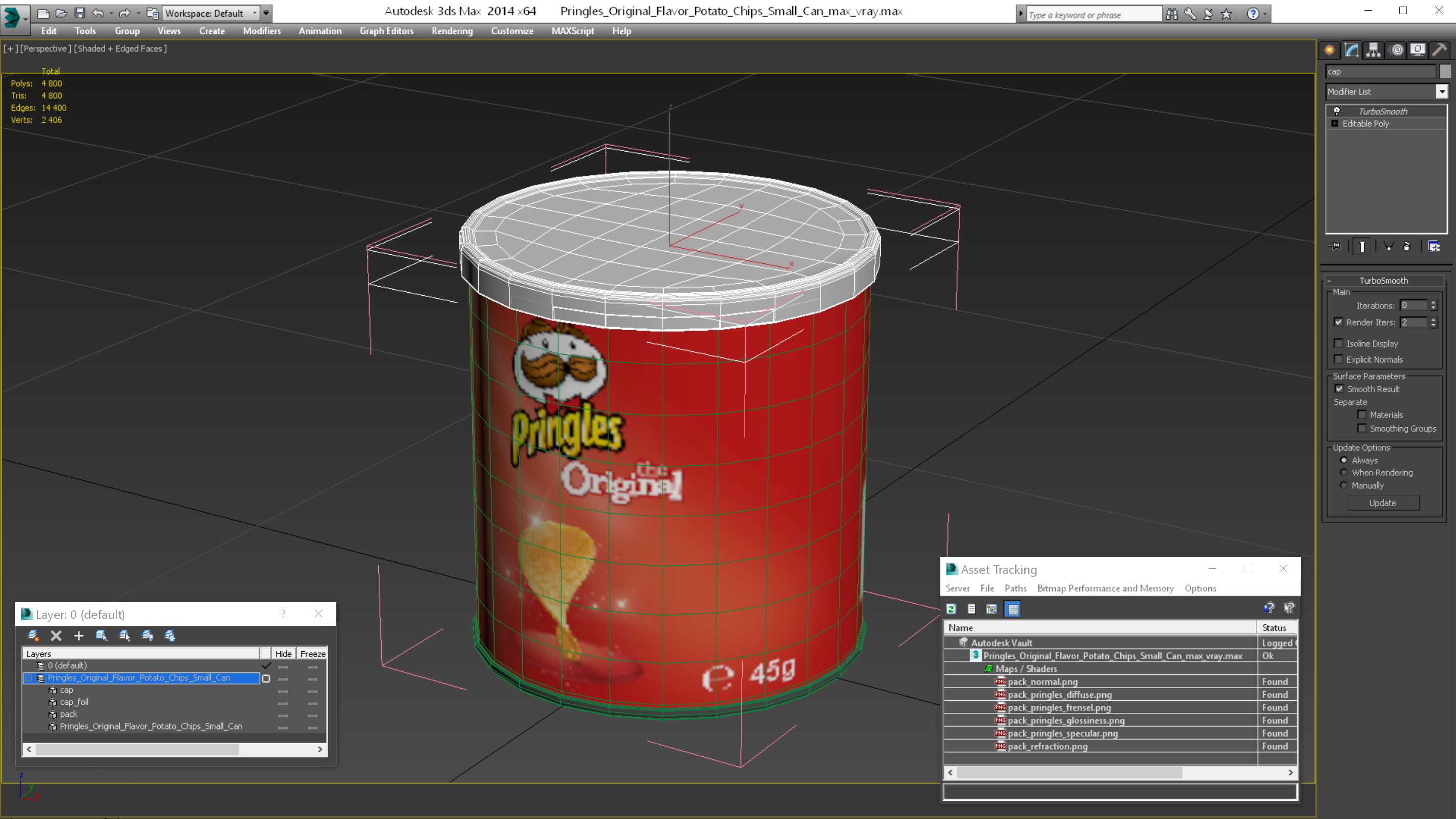 Pringles Sabor Original Batata Frita lata pequena Modelo 3D ...