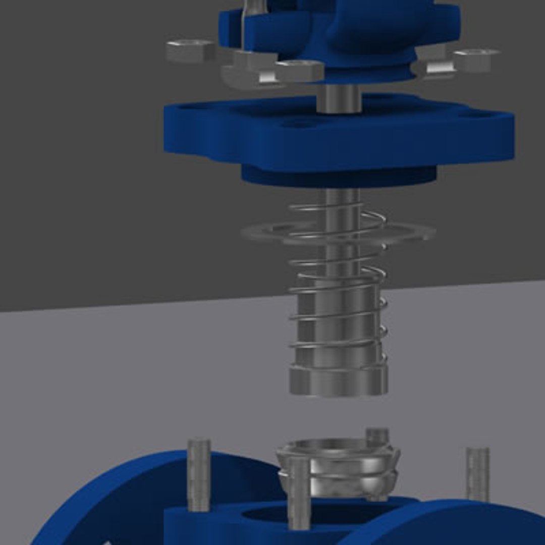 3d model valve check controlled modeled