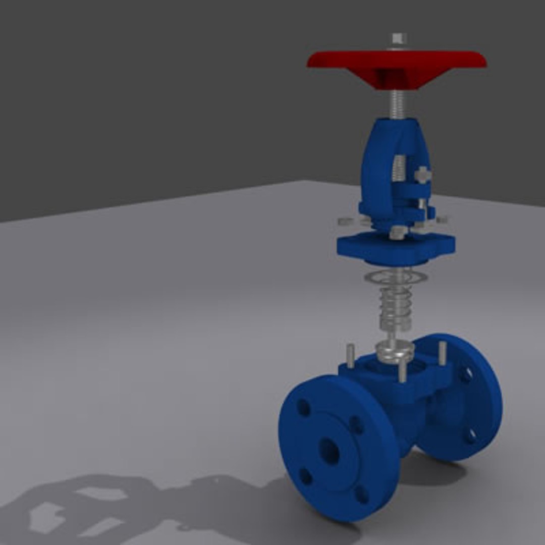 3d model valve check controlled modeled