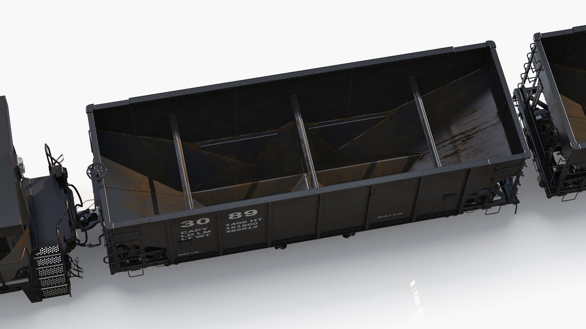 USA Diesel Locomotive With Coal Hopper Cars 3D - TurboSquid 2208609