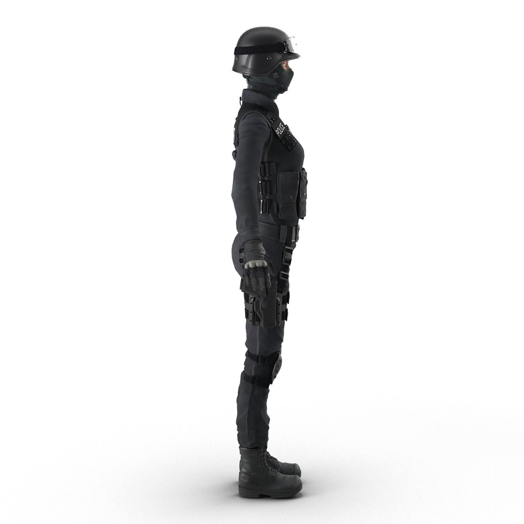 3ds swat woman 2 modeled