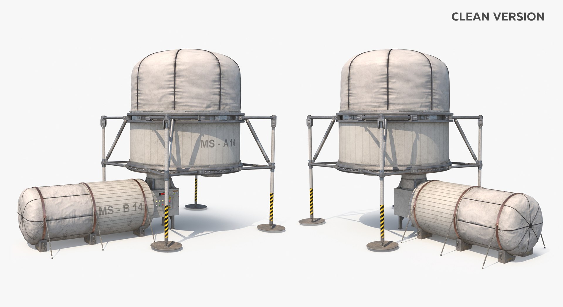 Space Colonization Base Silo Clean and Dirty 3D model - TurboSquid 2122459