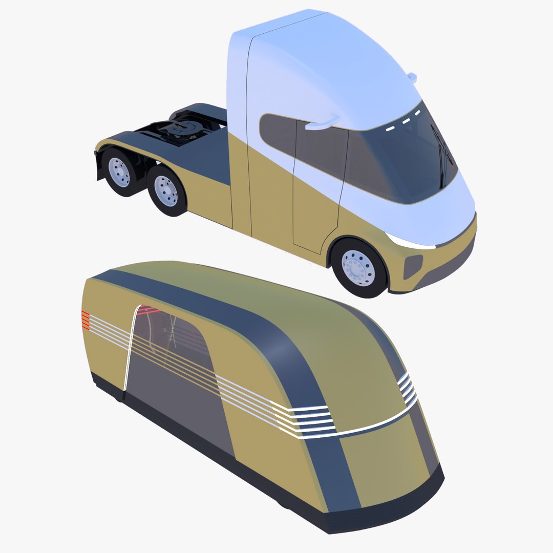 Future Semitruck And Tesla Robovan 3D Model - TurboSquid 2324894