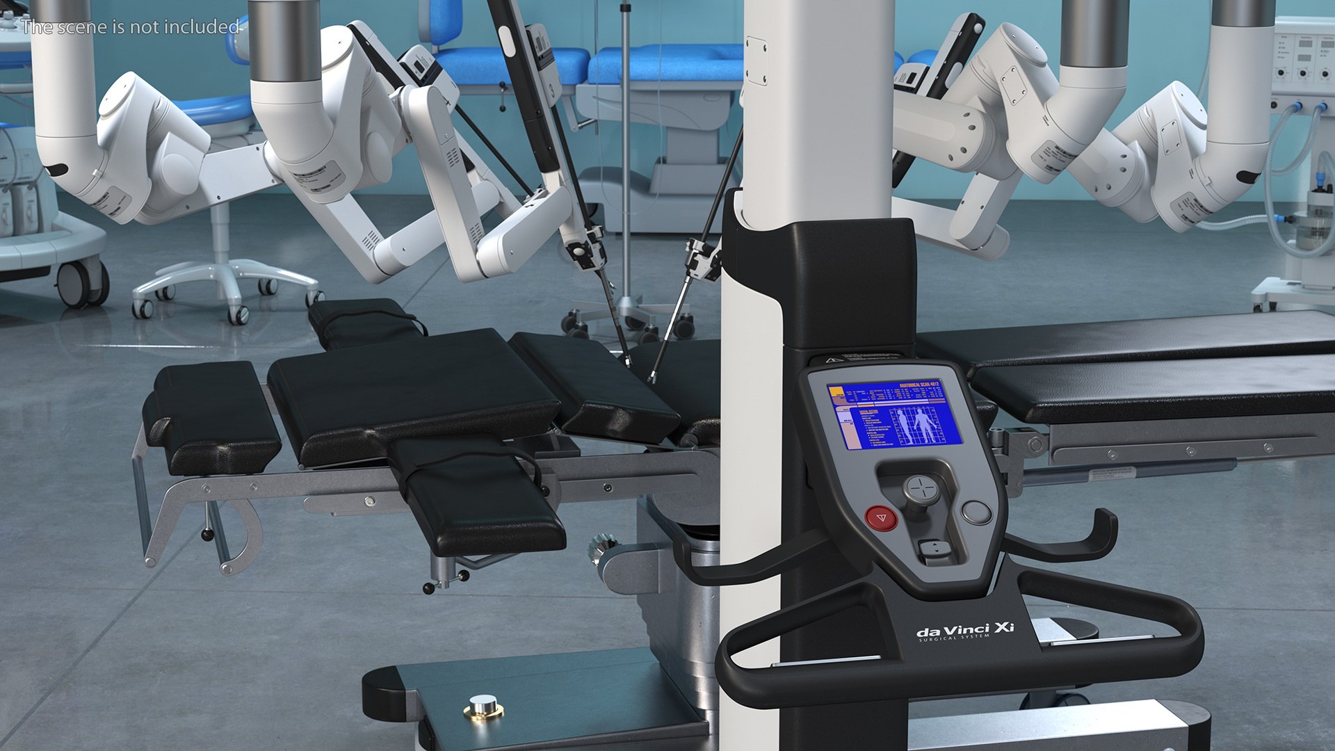 3D Surgical Robotic System da Vinci SI Rigged with Operating Table for ...