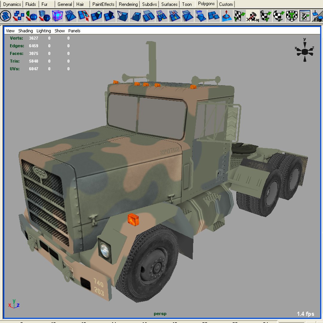 M915 Semi Truck Transportation 3d Model