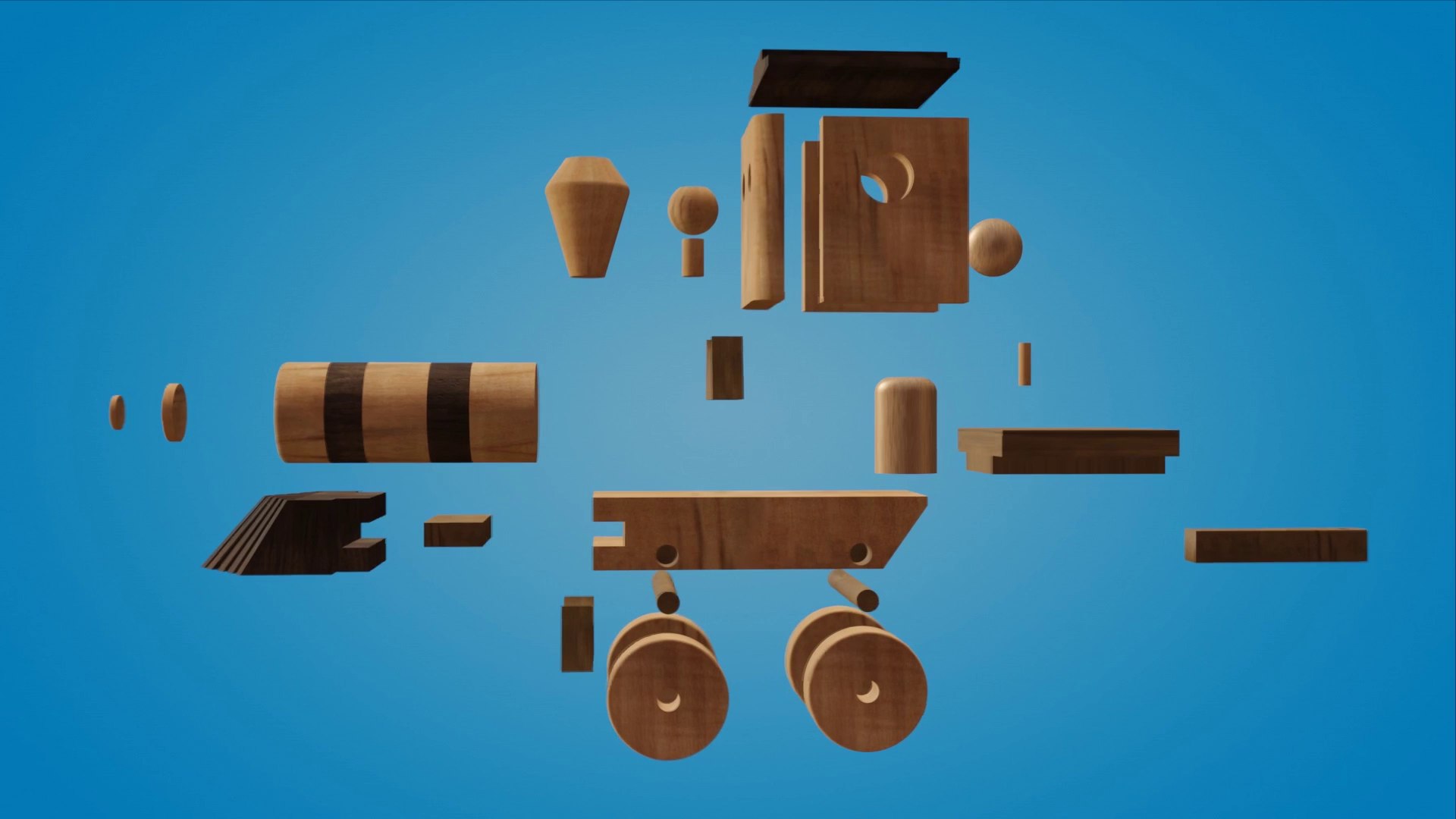 3D Handcrafted Wooden Locomotive Toy Train - TurboSquid 2470171