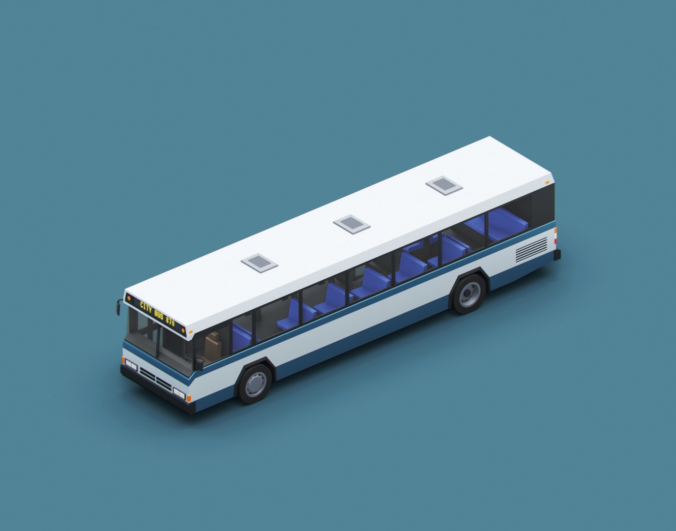 3D Cartoon Stylized City Bus Classic 80s Model - TurboSquid 1788973