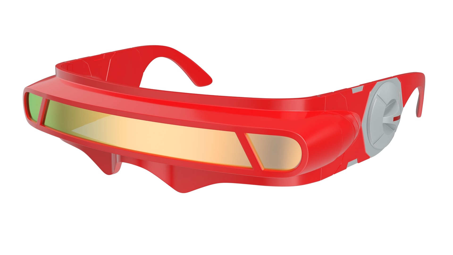 3D Futuristic Mono Lens Sunglasses Red - TurboSquid 2239803