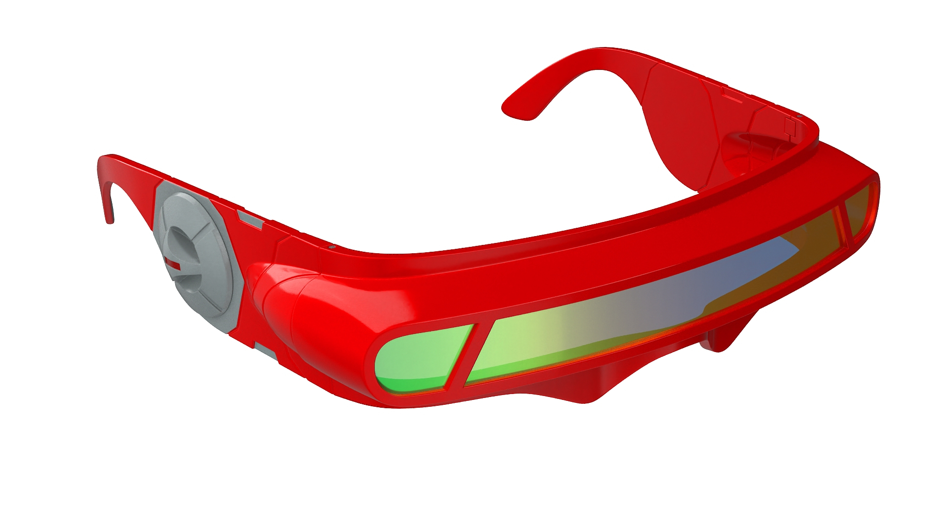 3D Futuristic Mono Lens Sunglasses Red - TurboSquid 2239803