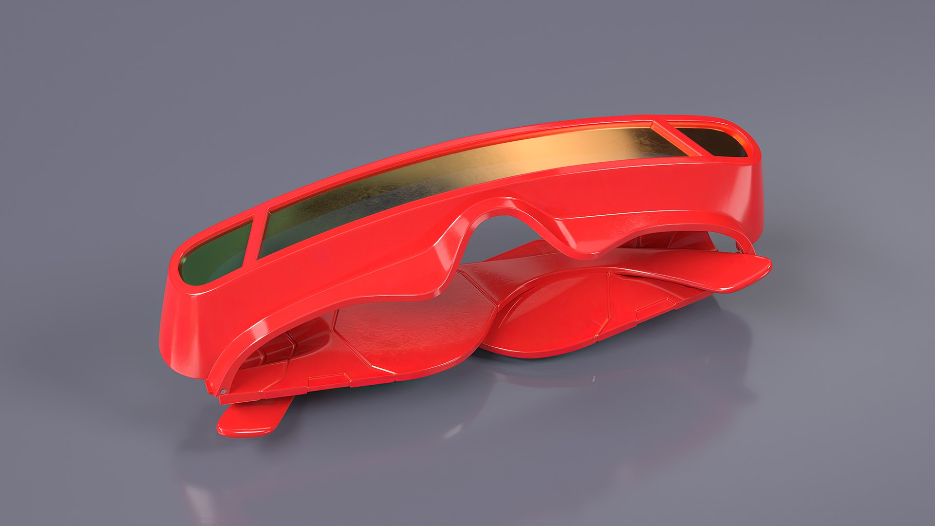 3D Futuristic Mono Lens Sunglasses Red - TurboSquid 2239803