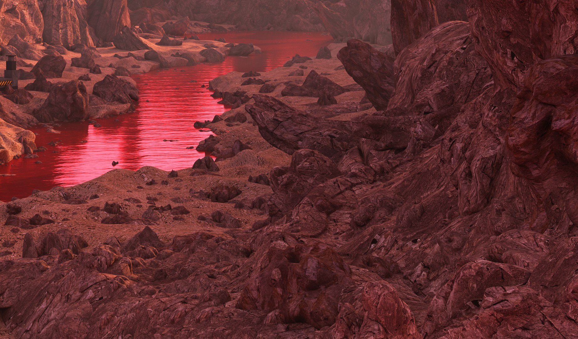 Scifi Machine Buildings Mars Environment 3D Model - TurboSquid 1802582